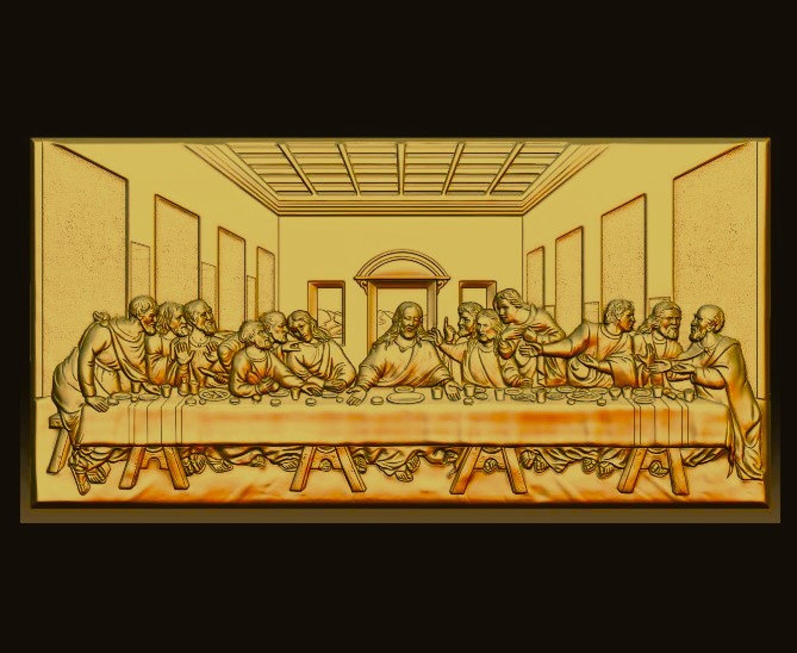 2 Pcs the Last Supper, 3D STL Model,cnc Files, Wood, Art, Wall Decor ...