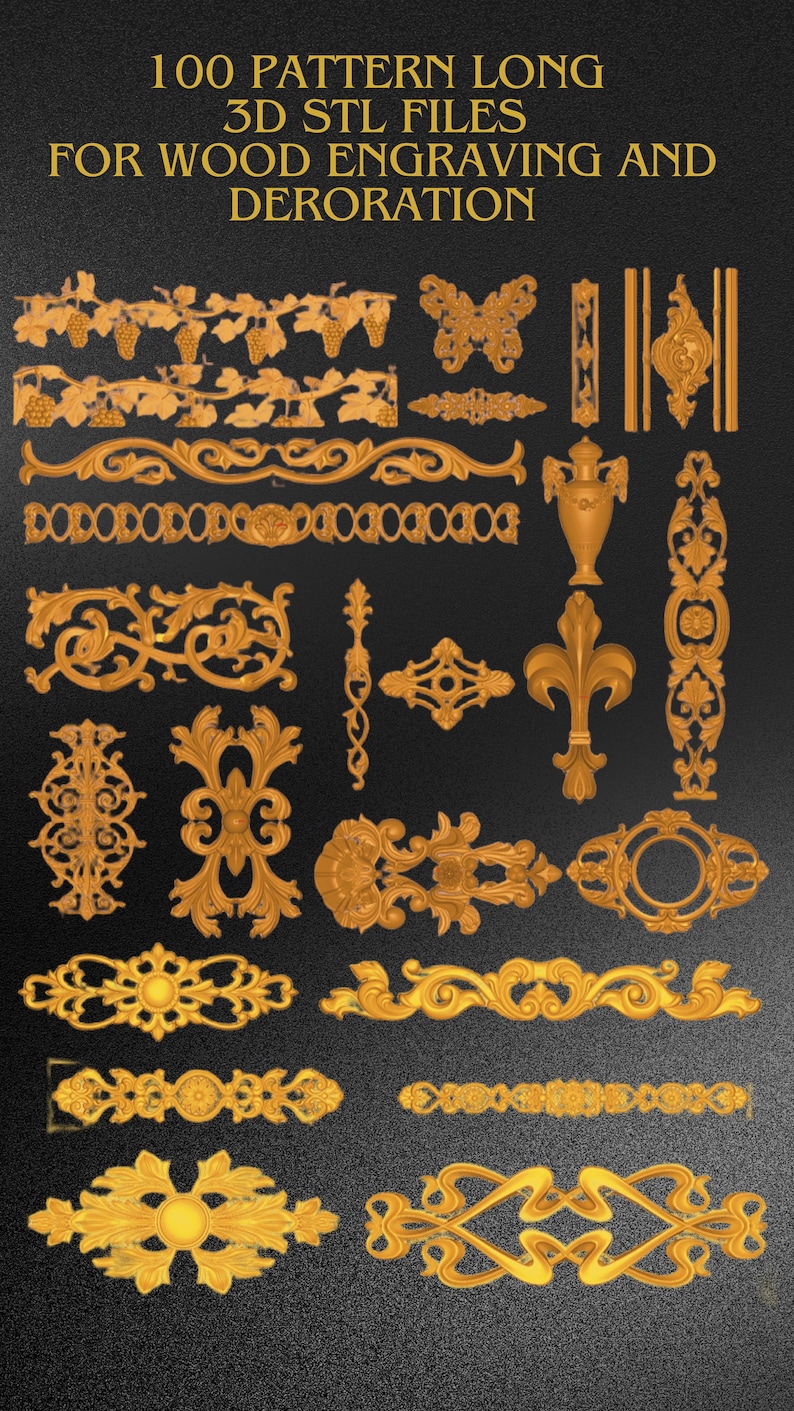 3D STL Vectorpanel Models Baguette Borders Moldings 100+pcs,decorative ...