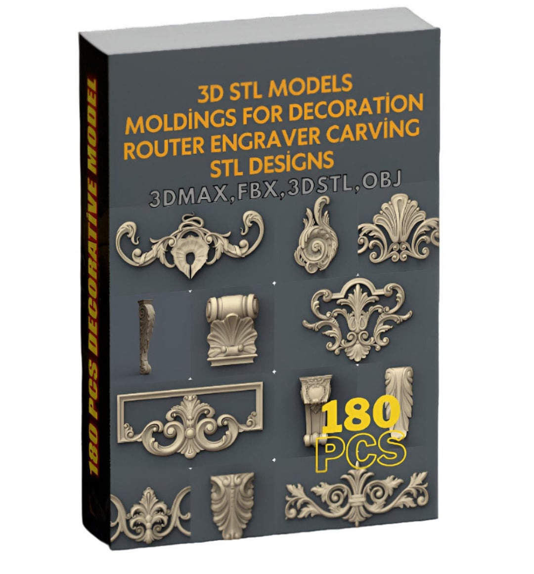 3D Stlmodel Moldings for Decoration 180pcs Decorative Corners,patterns ...