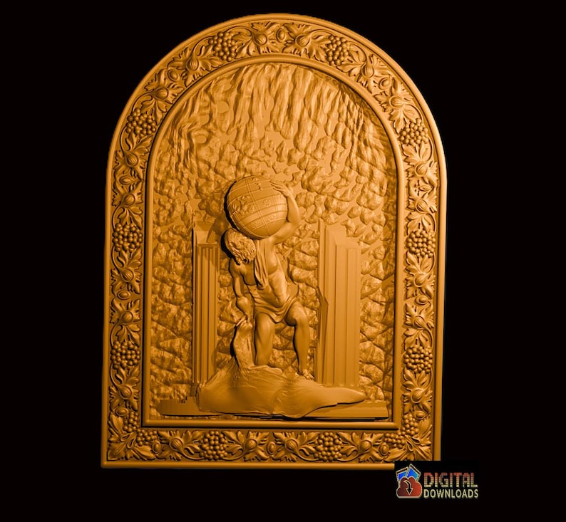 Titan Atlas Relief Stl, 3D Model STL File,cnc Router Engraver,artcam ...