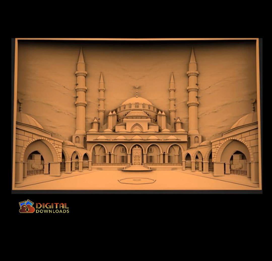 Mosque 3D Wall Art Panel, STL File,cnc Router Engraver,artcam,,wood ...
