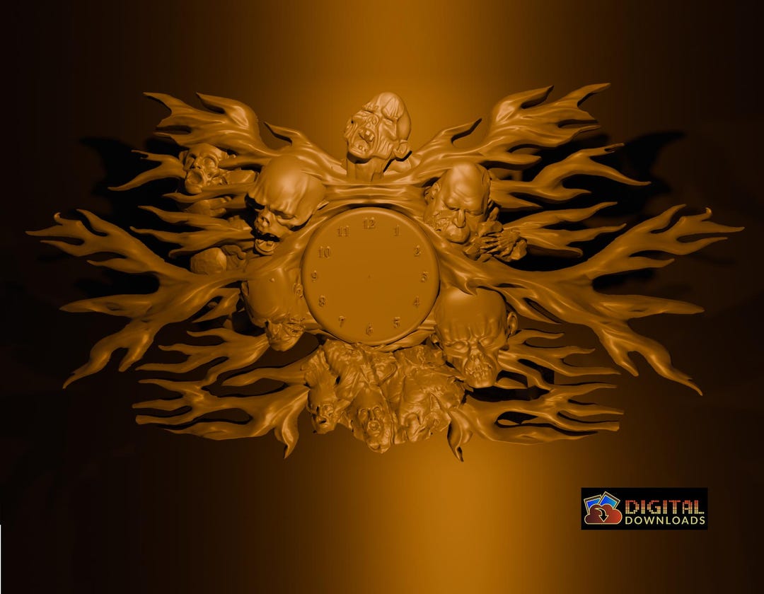 Zombie Clock ,3D Model STL File,cnc Router Engraver,artcam,cnc Files ...