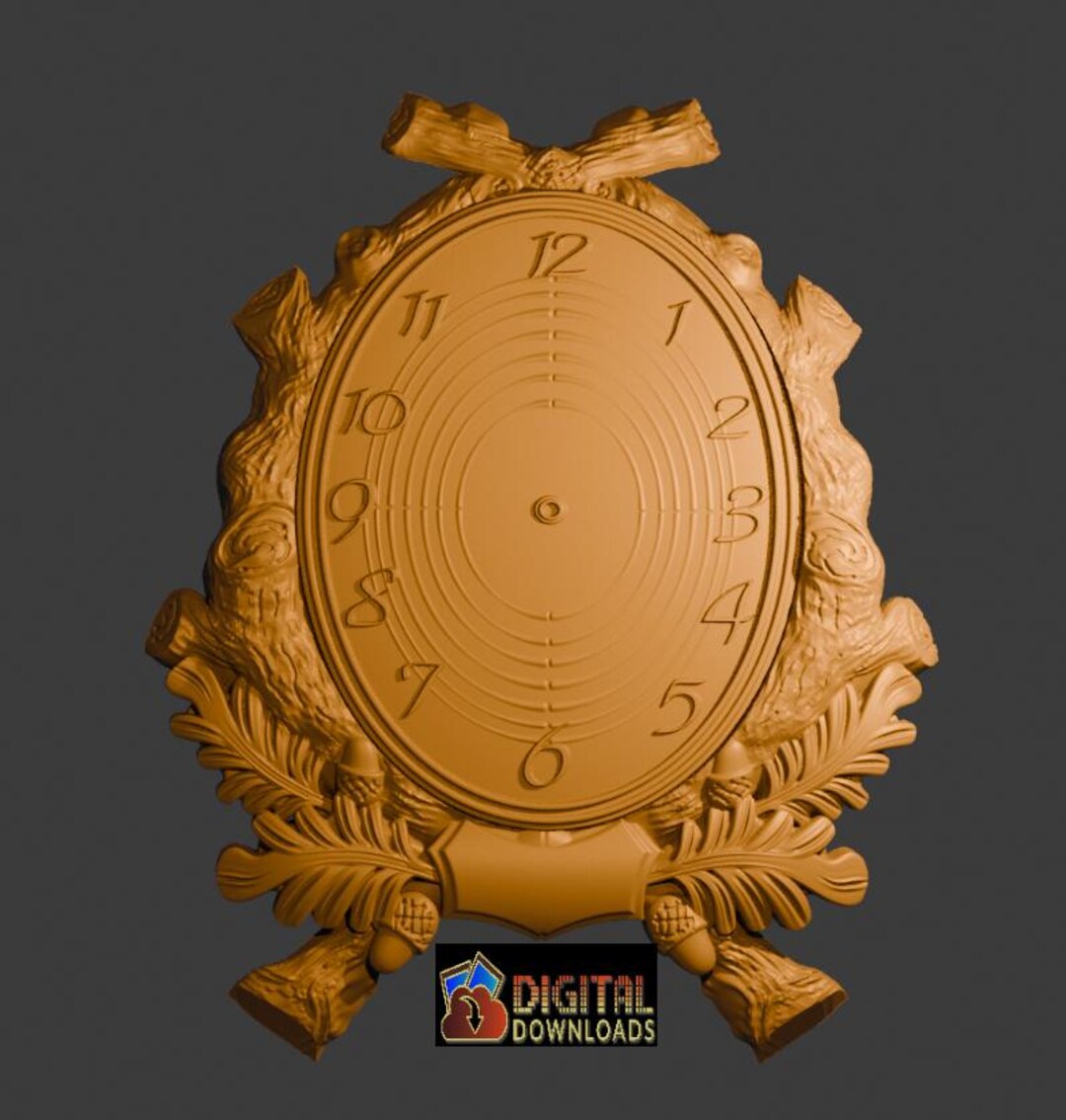 Acorn Clock ,3D Model STL File,cnc Router Engraver,artcam,cnc Files ...