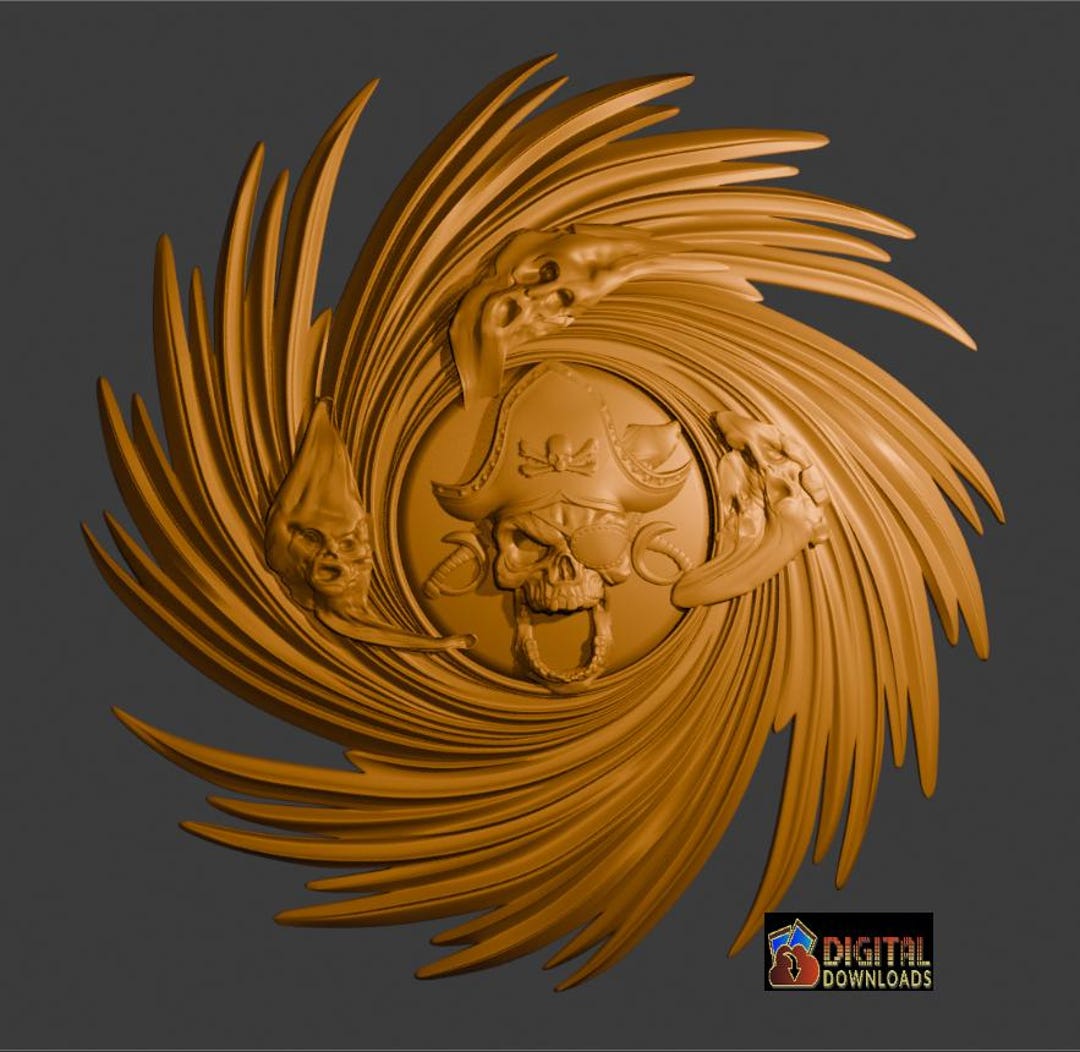 Skull Relief, 3D Model STL File,cnc Router Engraver,artcam,,wood,wall ...