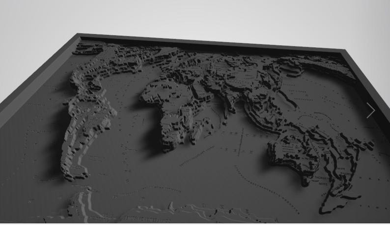 3d World Map Relief- 3d Stl, Drawing Files for Cnc Machine ,CNC Router ...