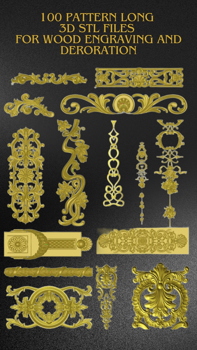 3D STL Vectorpanel Models Baguette Borders Moldings 100+pcs,decorative ...