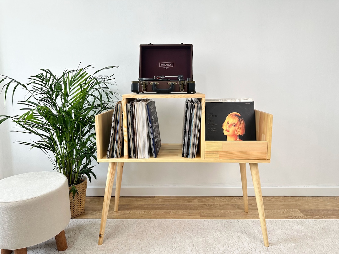 Record Player Stand, Vinyl Console, Turntable Station, Vinyl Record ...