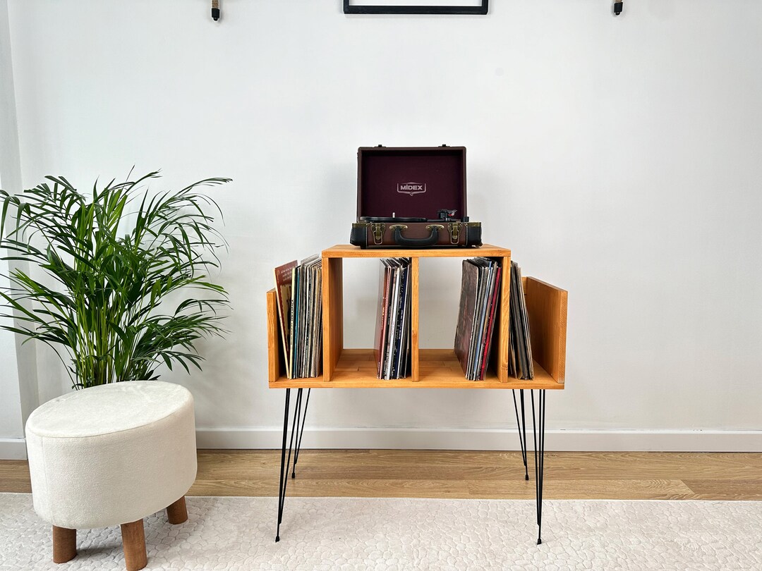 Record Player Stand, Vinyl End Table, Vinyl Console - Etsy