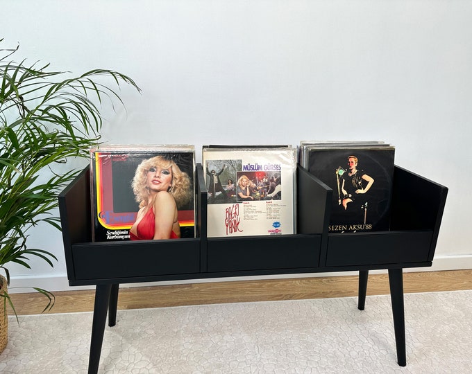 Vinyl Record Storage, Mid Century Modern Sideboard, Media Console ...