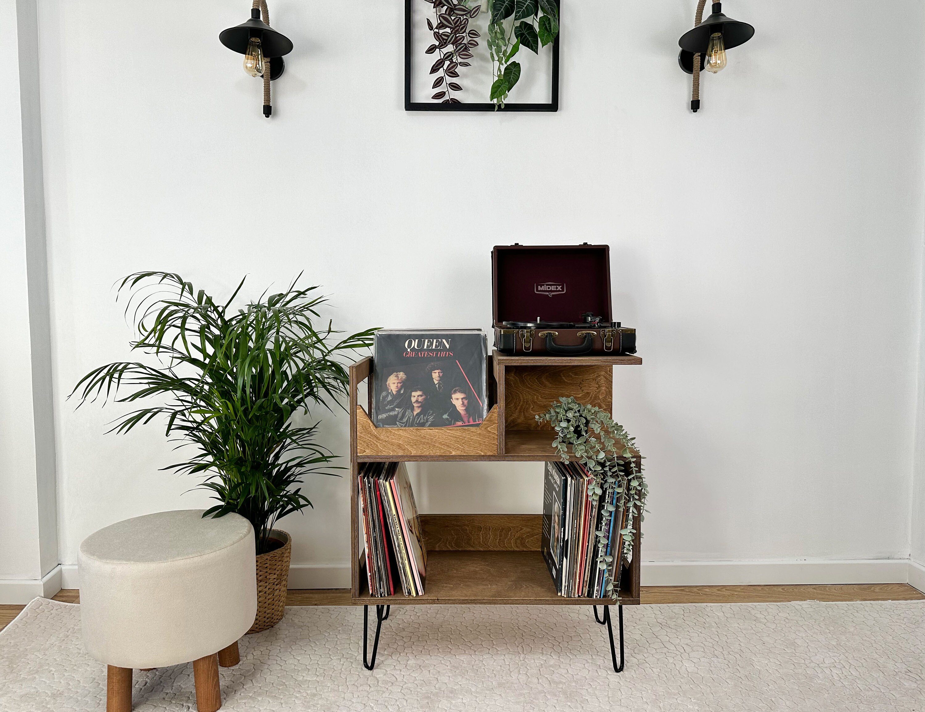 Vinyl Console, Record Player Stand, Vinyl Record Display, Vinyl Holder ...