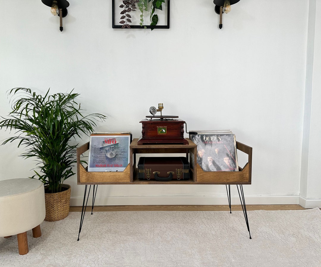 Vinyl Console, Record Player Stand, Vinyl Record Cabinet, Record ...