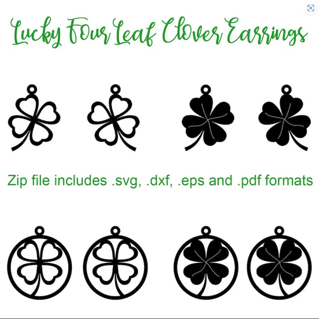 4 Leaf Clover Earrings - Laser Cut File, Cricut, Glowforge, Xtool Svg ...