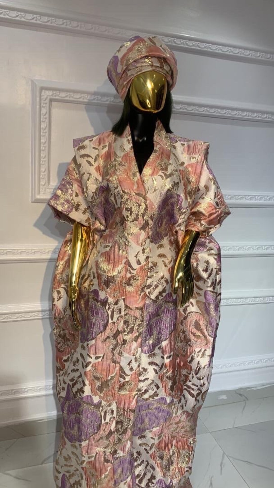 Brocade Boubou Dress/kaftan Dress/ Kaftan/embroidery Boubou/ Owanbe ...