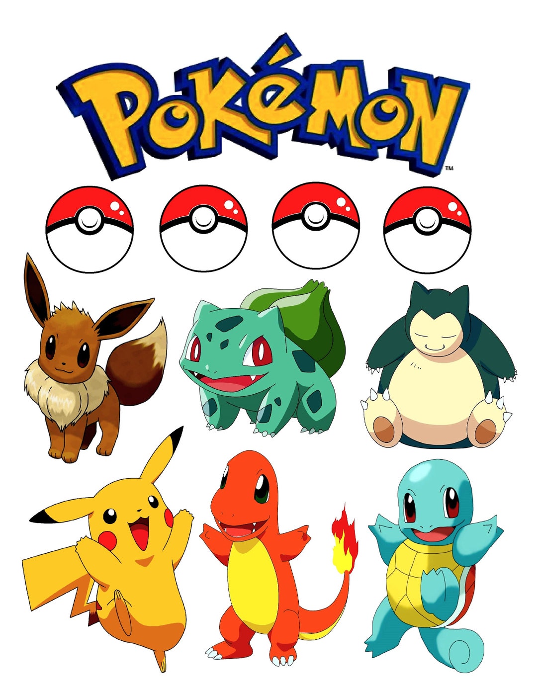 Character Themed Pokemon Edible Cake Topper - Etsy