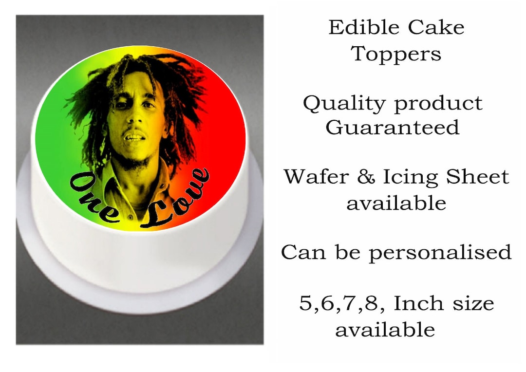 Edible Bob Marley Style Cake Topper - Can Be Personalised - Etsy