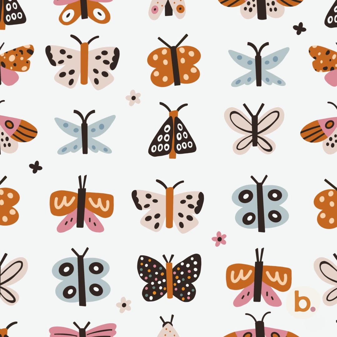 Butterfly Seamless Pattern Scandinavian Butterfly Print Minimal Nursery ...