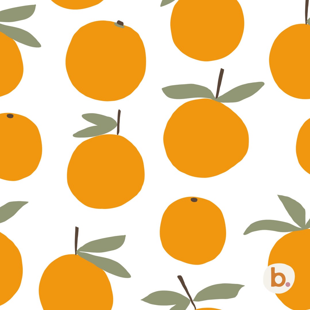 Orange Seamless Pattern Citrus Fruit Digital Paper Orange Pattern ...