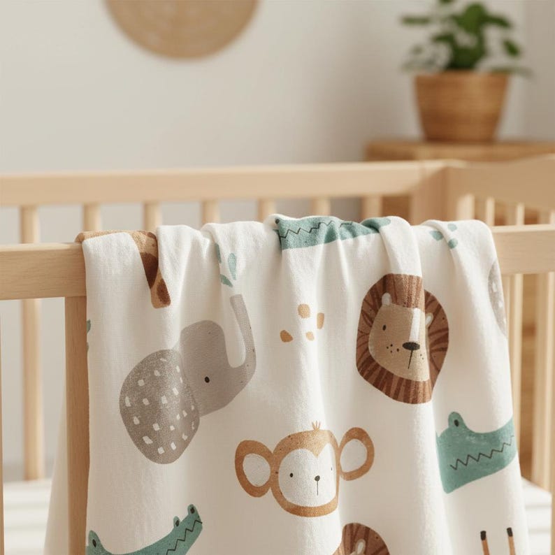 Safari Baby Animal Seamless Pattern, Jungle Nursery Decor (digital ...