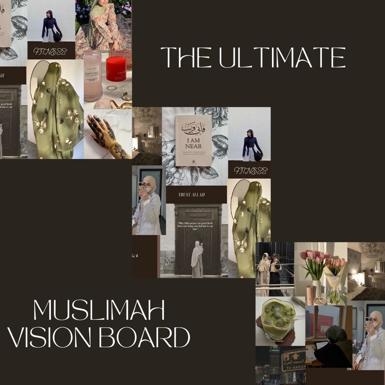 Aesthetic Muslimah Vision Board Mod Hijab Dreams Islamic Art Decor - Etsy