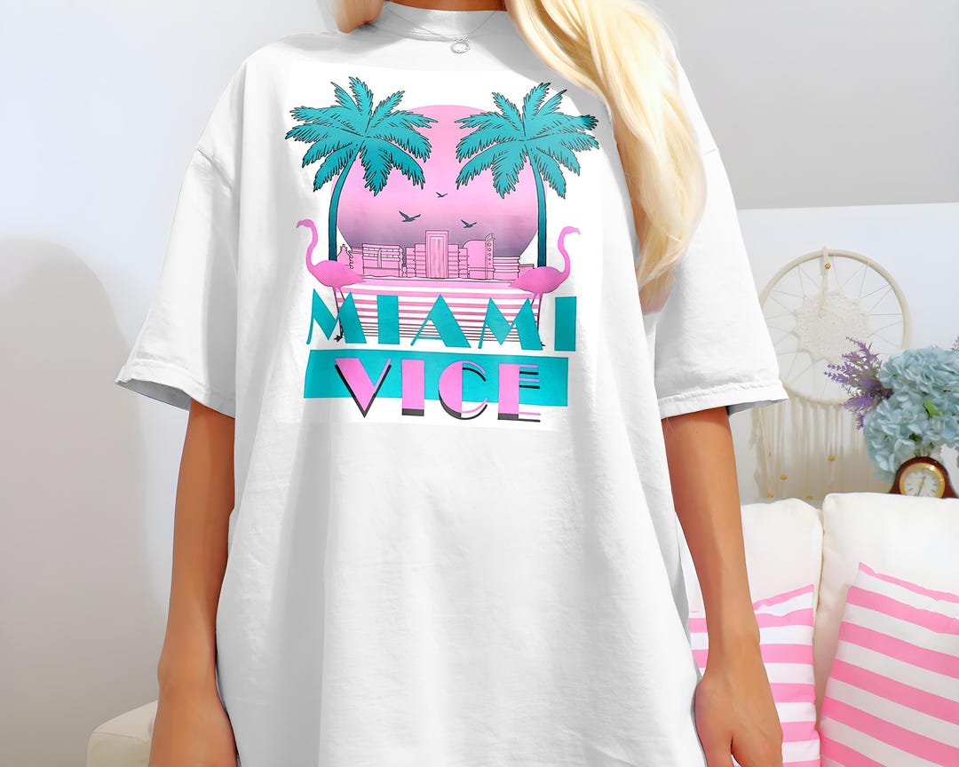 Miami Vice V19 Tshirt Vintage 8 Colors Men's Tshirt DTG Digital Print ...