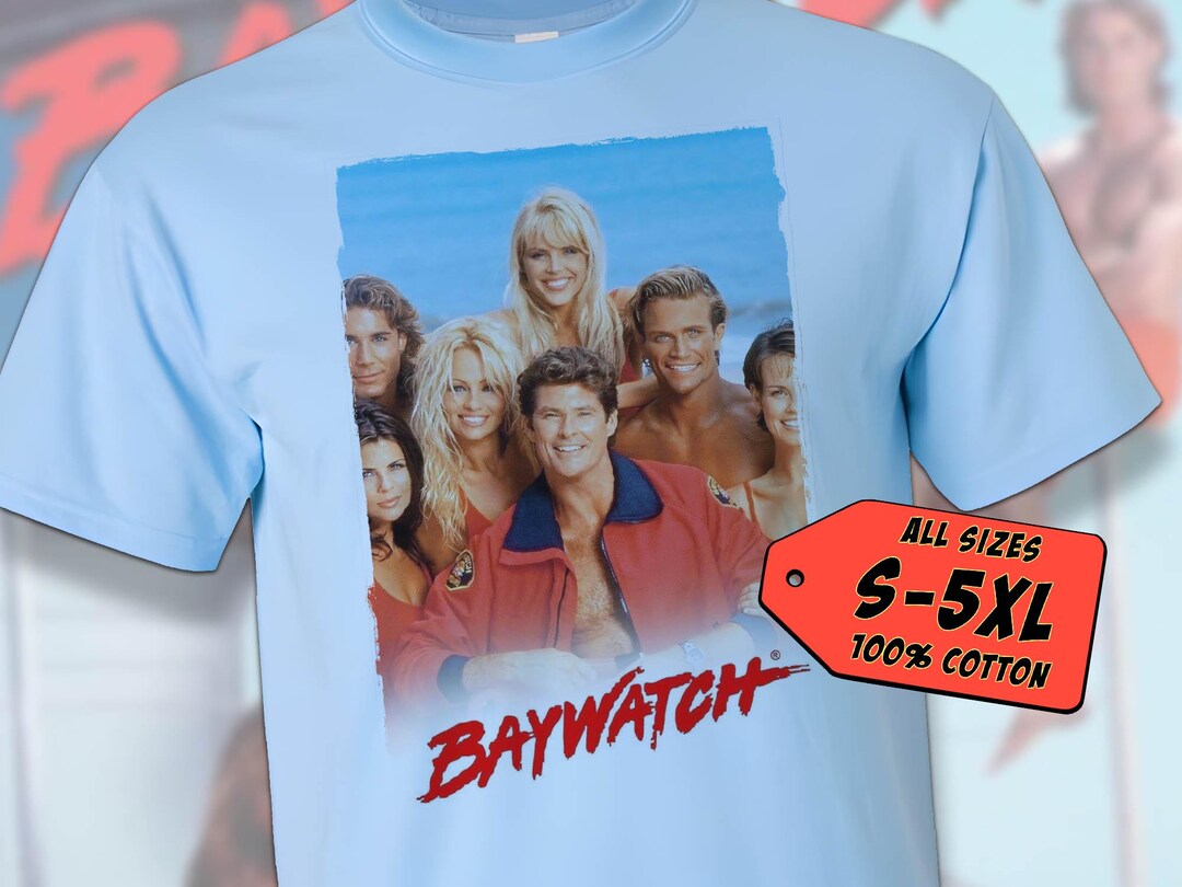 Baywatch V3 Tshirt Vintage SKY BLUE Tshirt Dtg Digital Print Sizes S M ...