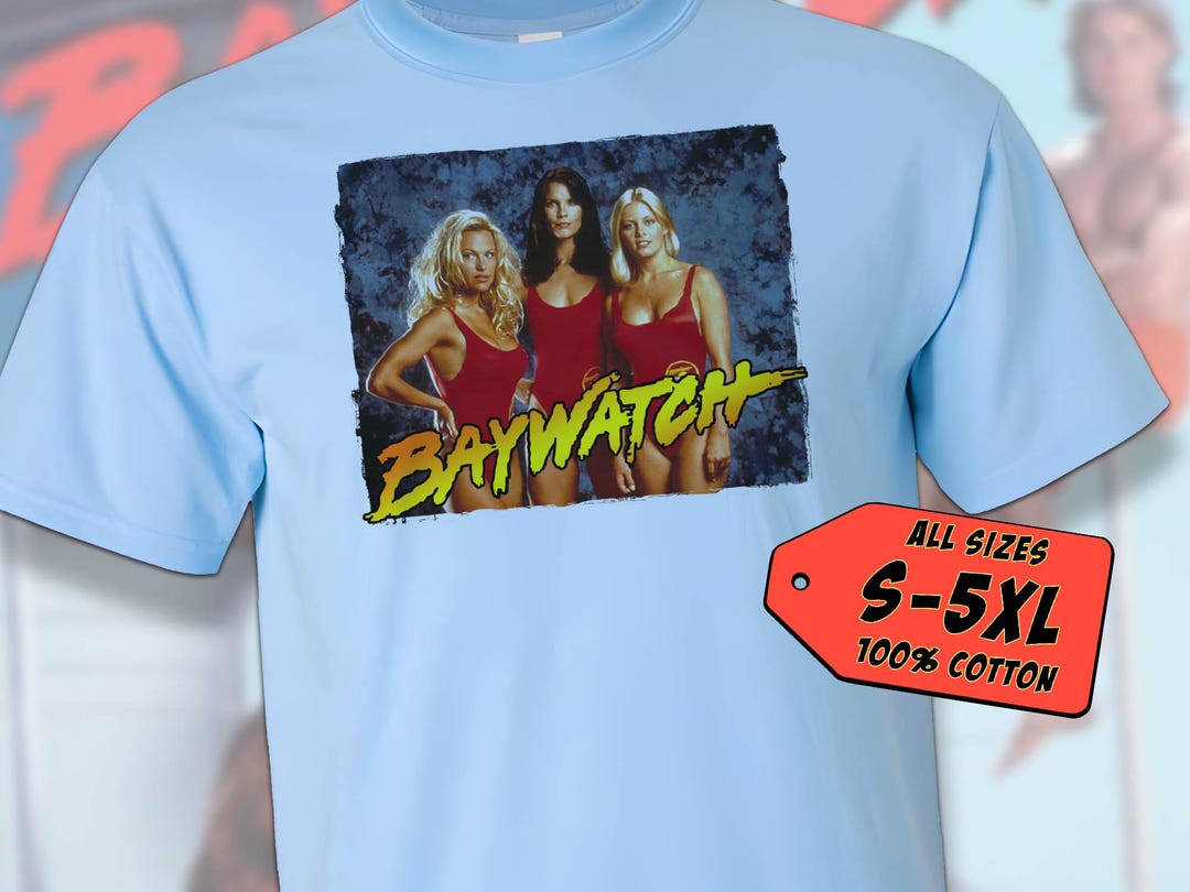 Baywatch V12 Tshirt Vintage SKY BLUE Tshirt Dtg Digital Print Sizes S M ...