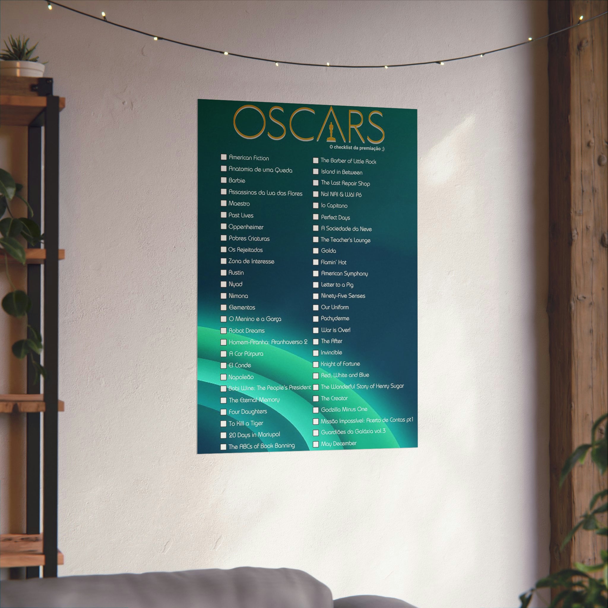 Oscar 2024 Checklist Poster - Etsy