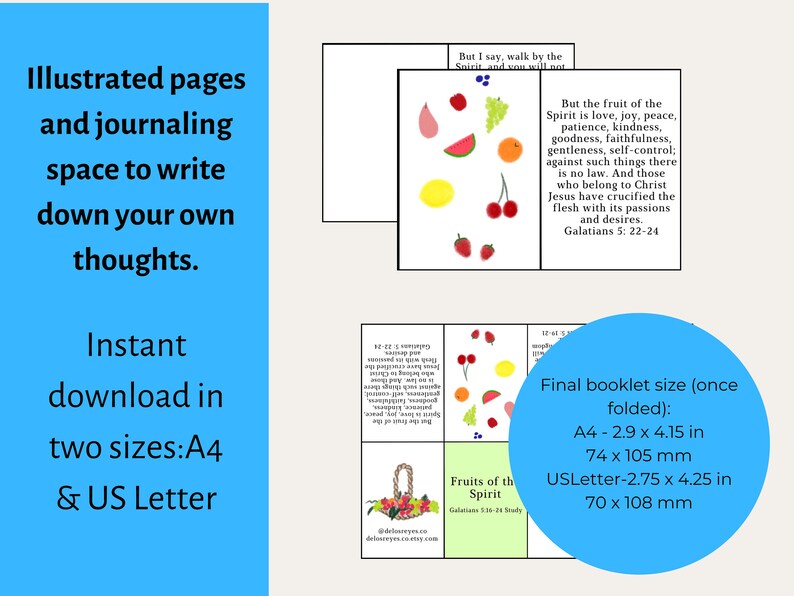 Printable Bible Study Booklet, Scripture About Fruits of the Spirit - Etsy