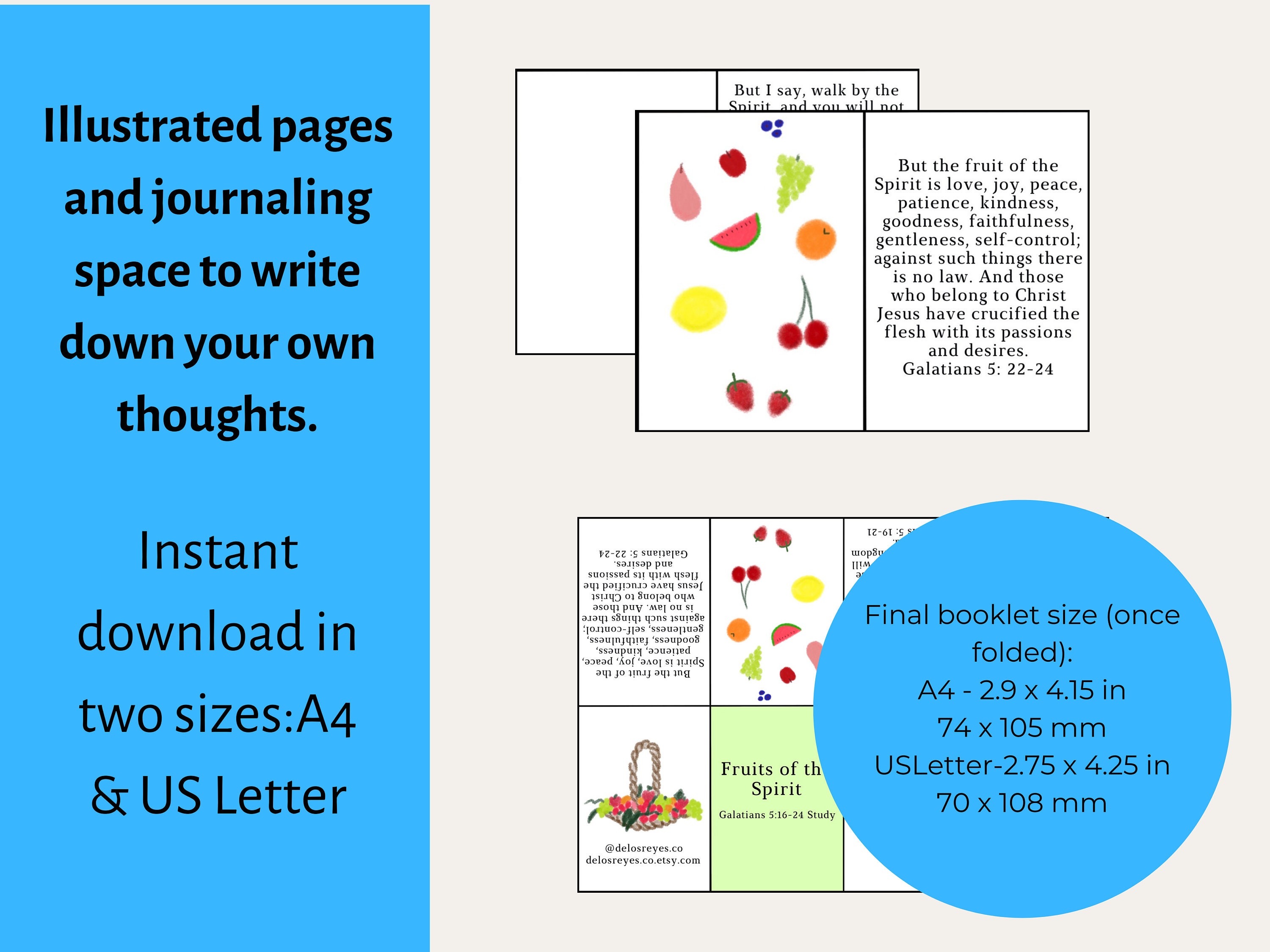 Printable Bible Study Booklet, Scripture About Fruits of the Spirit - Etsy