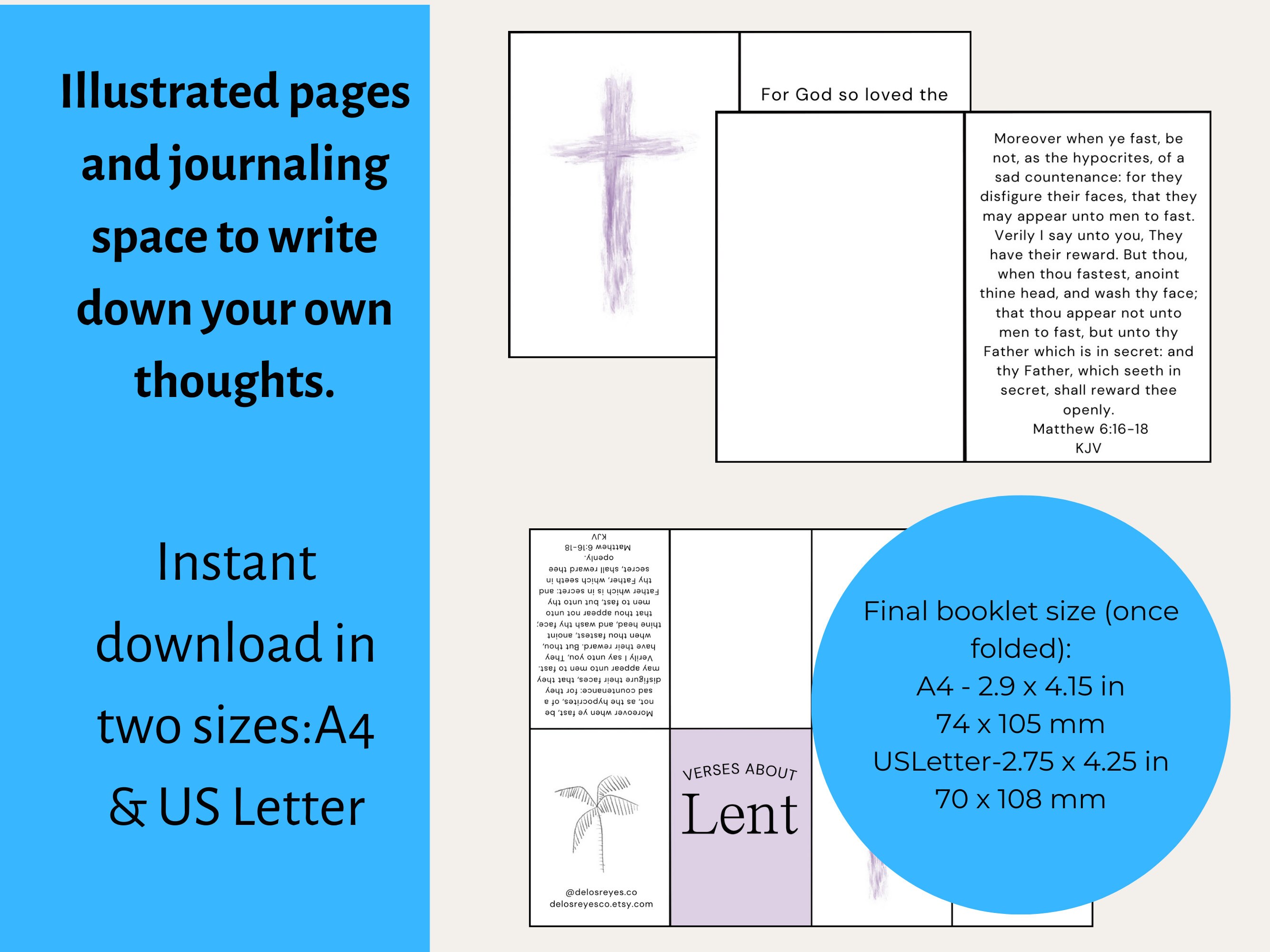 Printable Bible Study Booklet, Scripture About Lent - Etsy