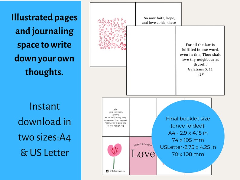 Printable Bible Study Booklet, Scripture About Love - Etsy