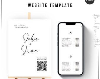 Digital Seating Chart Plan Menu Agenda Order of Events Wedding Guest ...