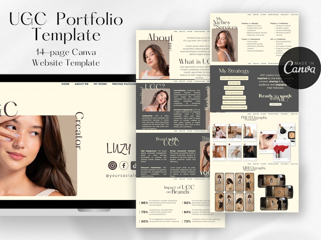 Canva UGC Portfolio Website Template - Etsy