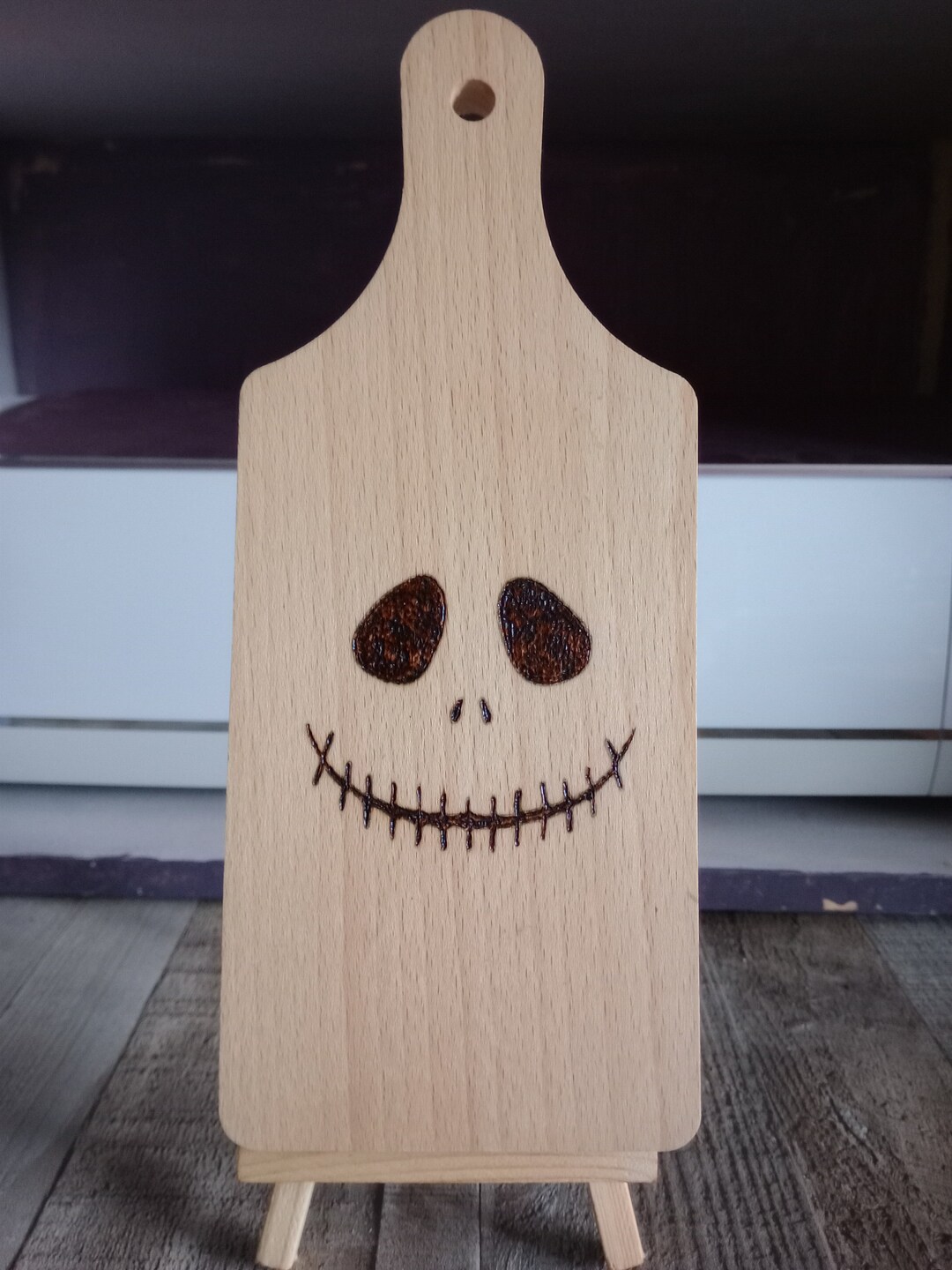 Jack Skellington Small Decorative Pyrography Hand Decorated Chopping ...