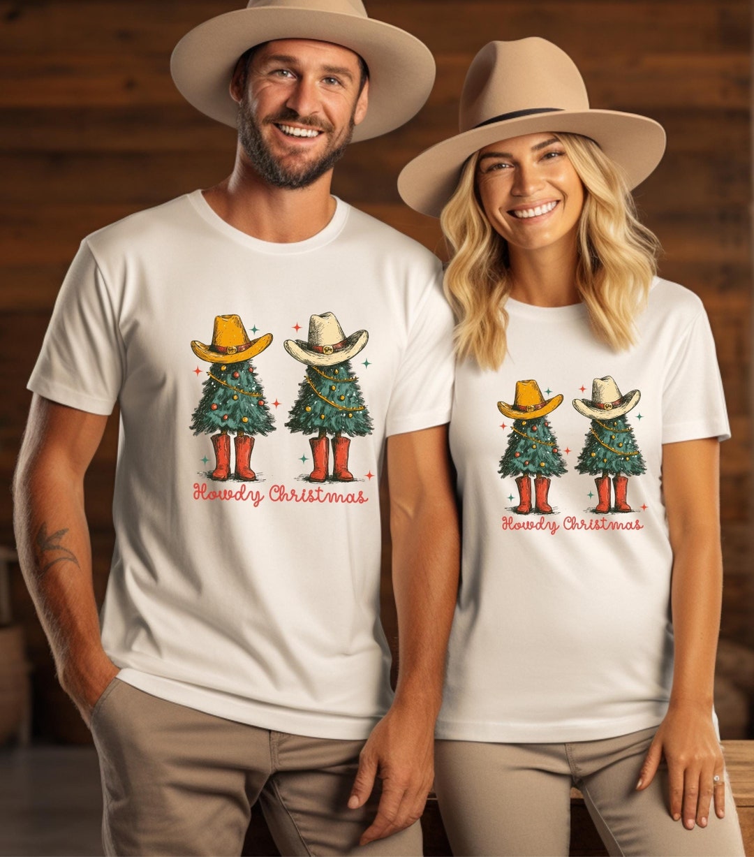 Western Christmas Tshirt, Howdy Christmas Tree Tshirt, Cowboy Christmas ...