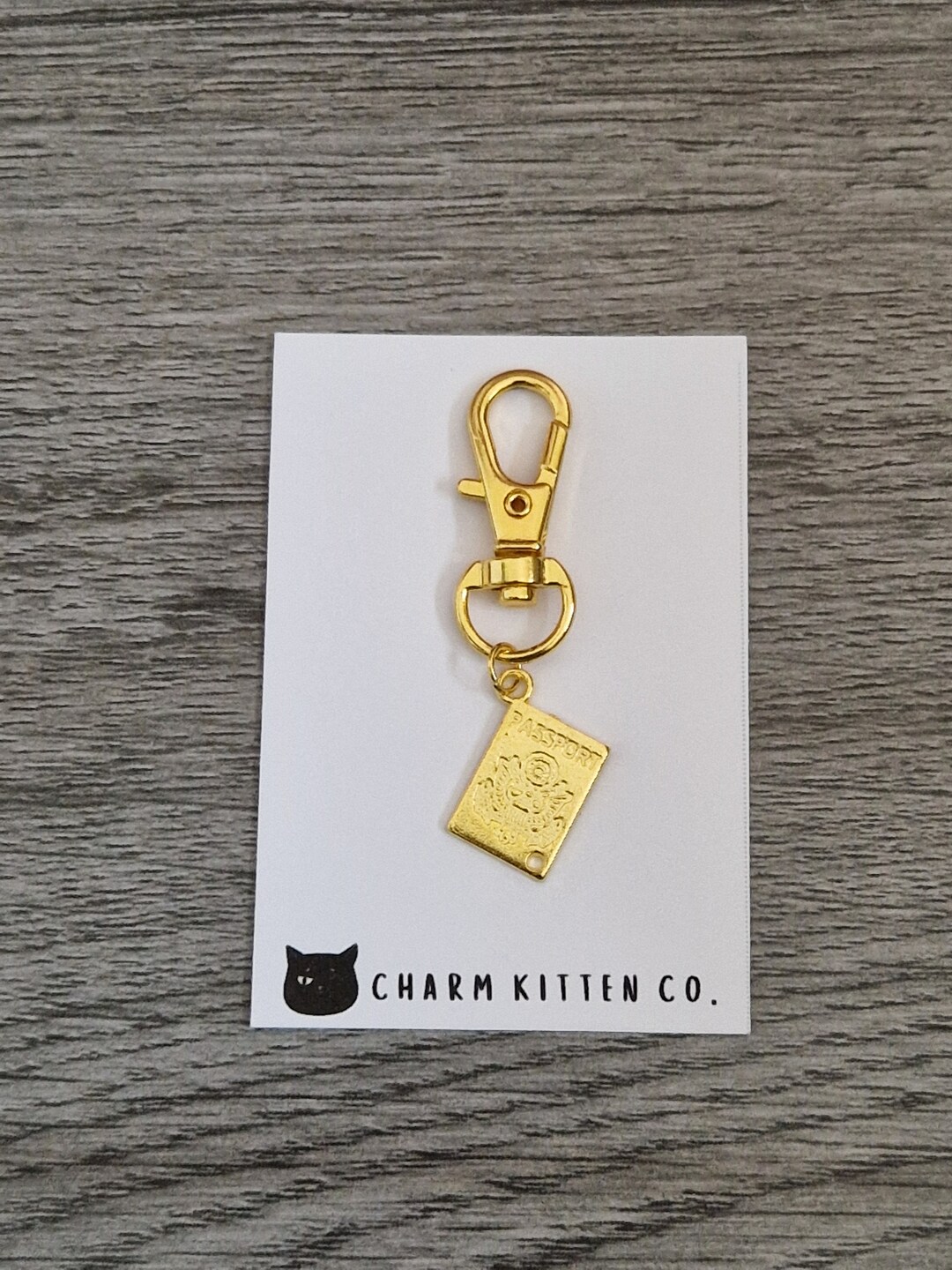 Gold Passport Planner Charm Journal Charm Bag Charm zip Charm Clip on ...