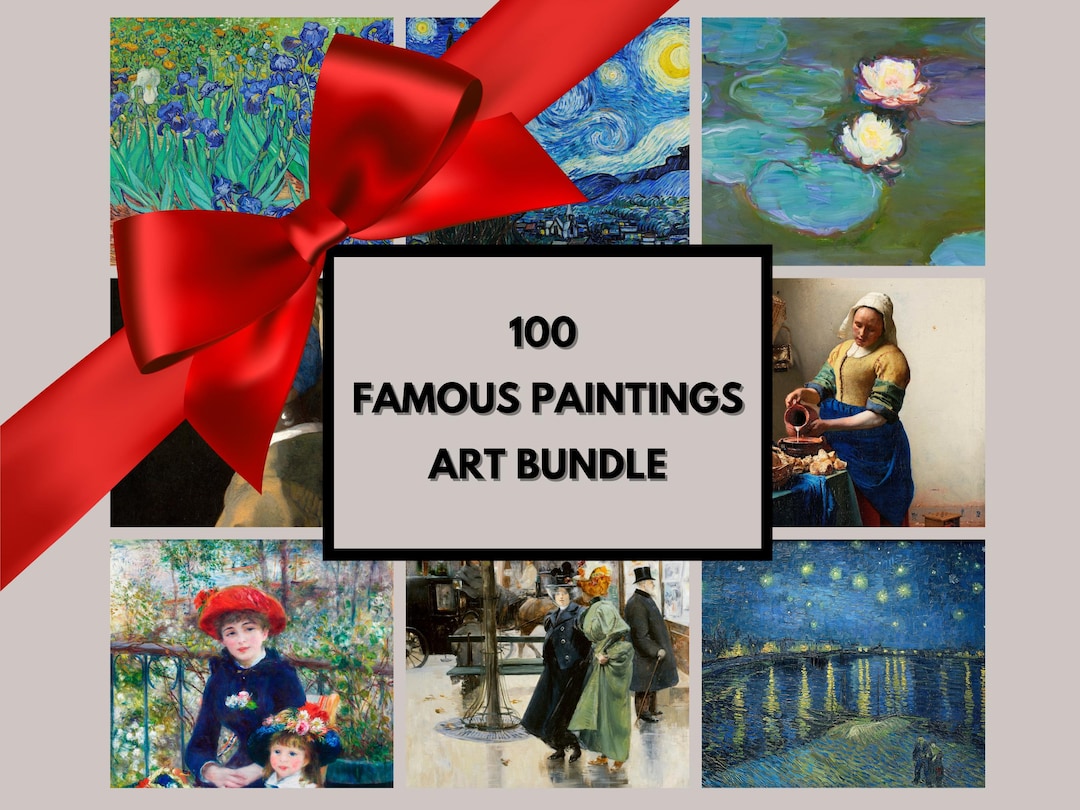 100 Most Famous Paintings Art Bundle Iconic Masterpieces Digital ...