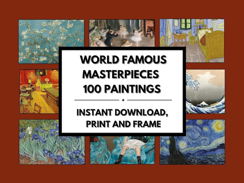 100 Most Famous Paintings Art Bundle | Iconic Masterpieces Digital ...