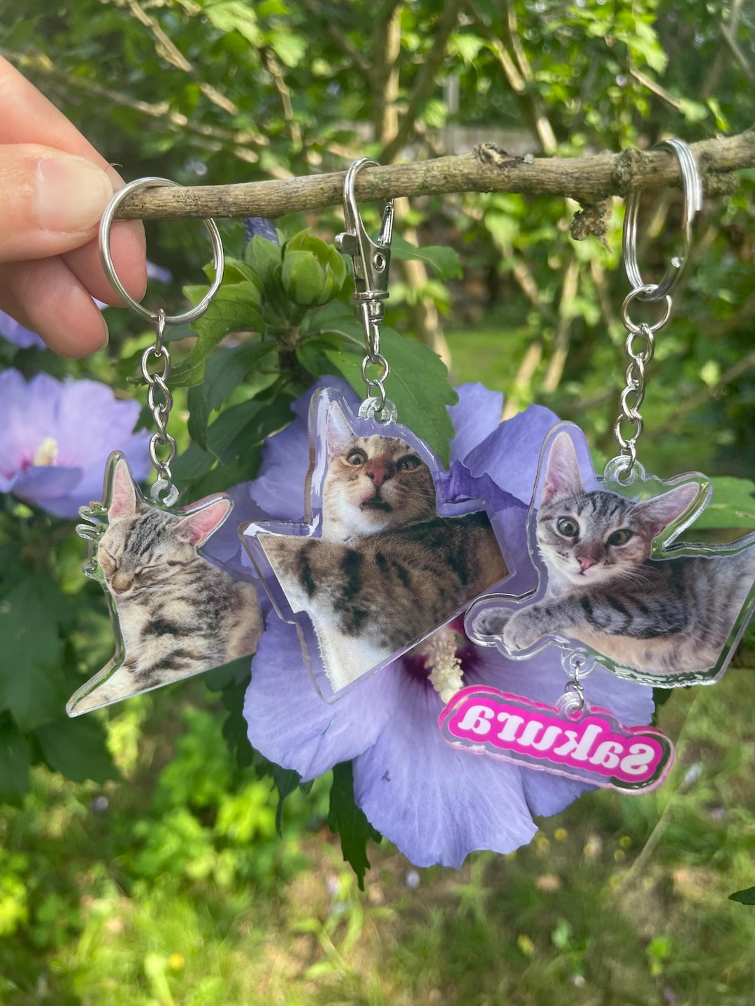 Custom Made Keychain, Animal Keyring, Photo Keychain, Keychain Cat, Dog ...