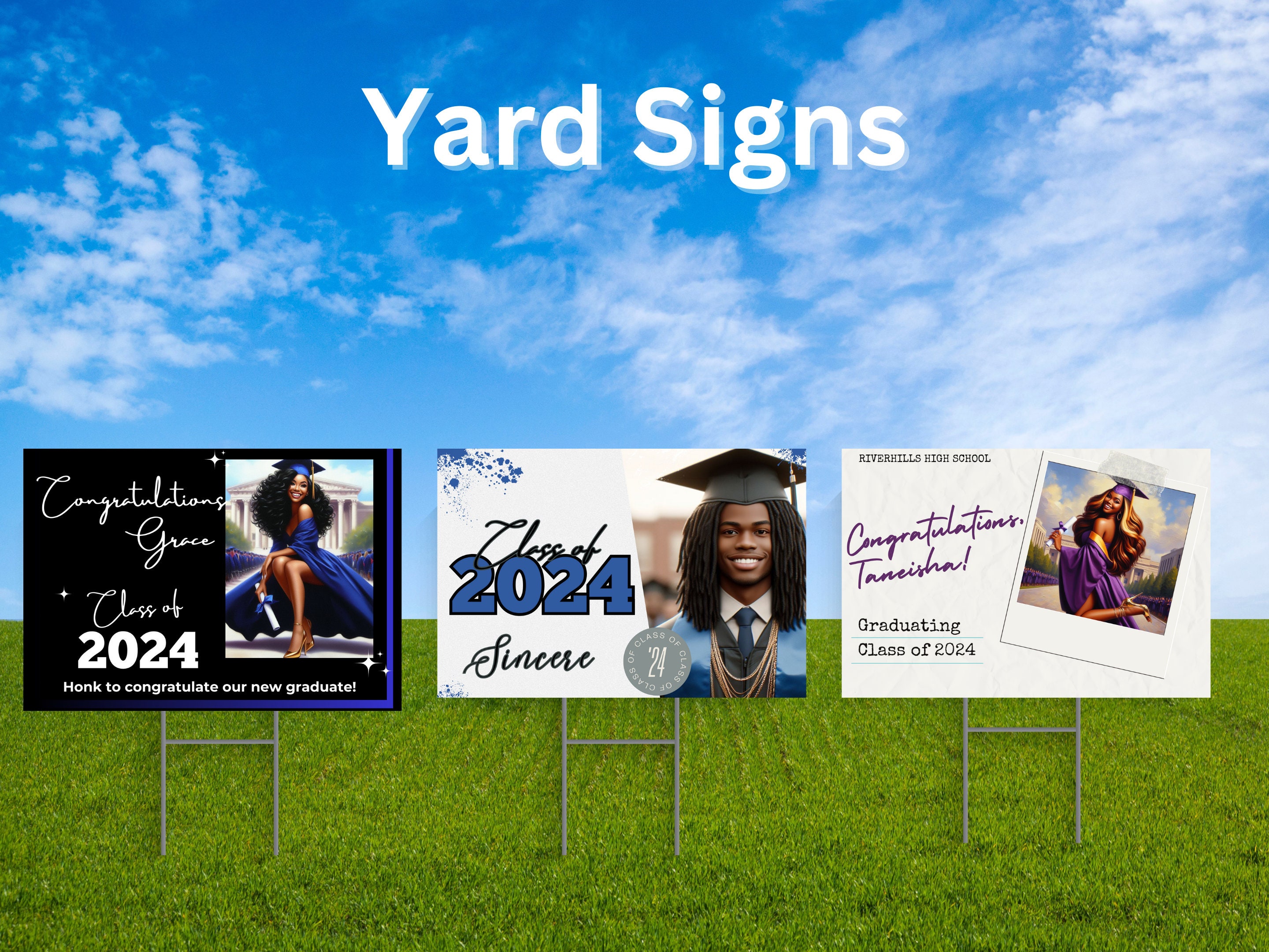 Editable Yard Sign Set Graduation,birthdays, Baby Showers Etc - Etsy