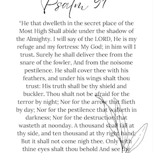 PSALM 91 KJV Printable Wall Art (A4 Size) - Etsy
