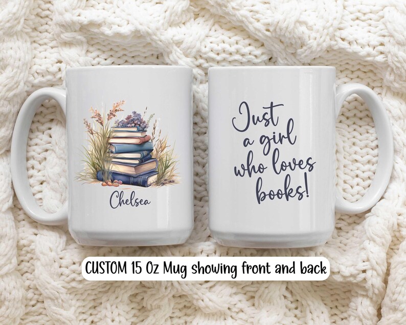 Personalized Ceramic 15 0z Coffee Mug for Readers, Writer, Teachers ...