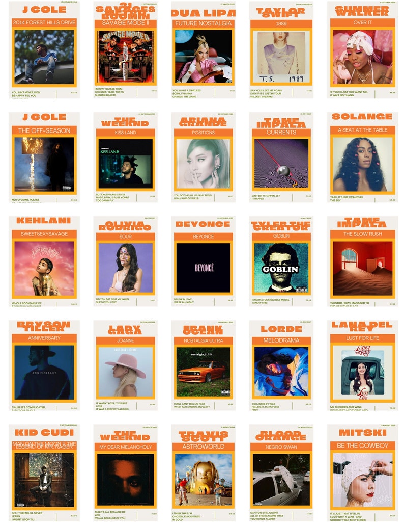 50pcs Aesthetic Album Prints / Printable Album Cover Poster / Printable ...