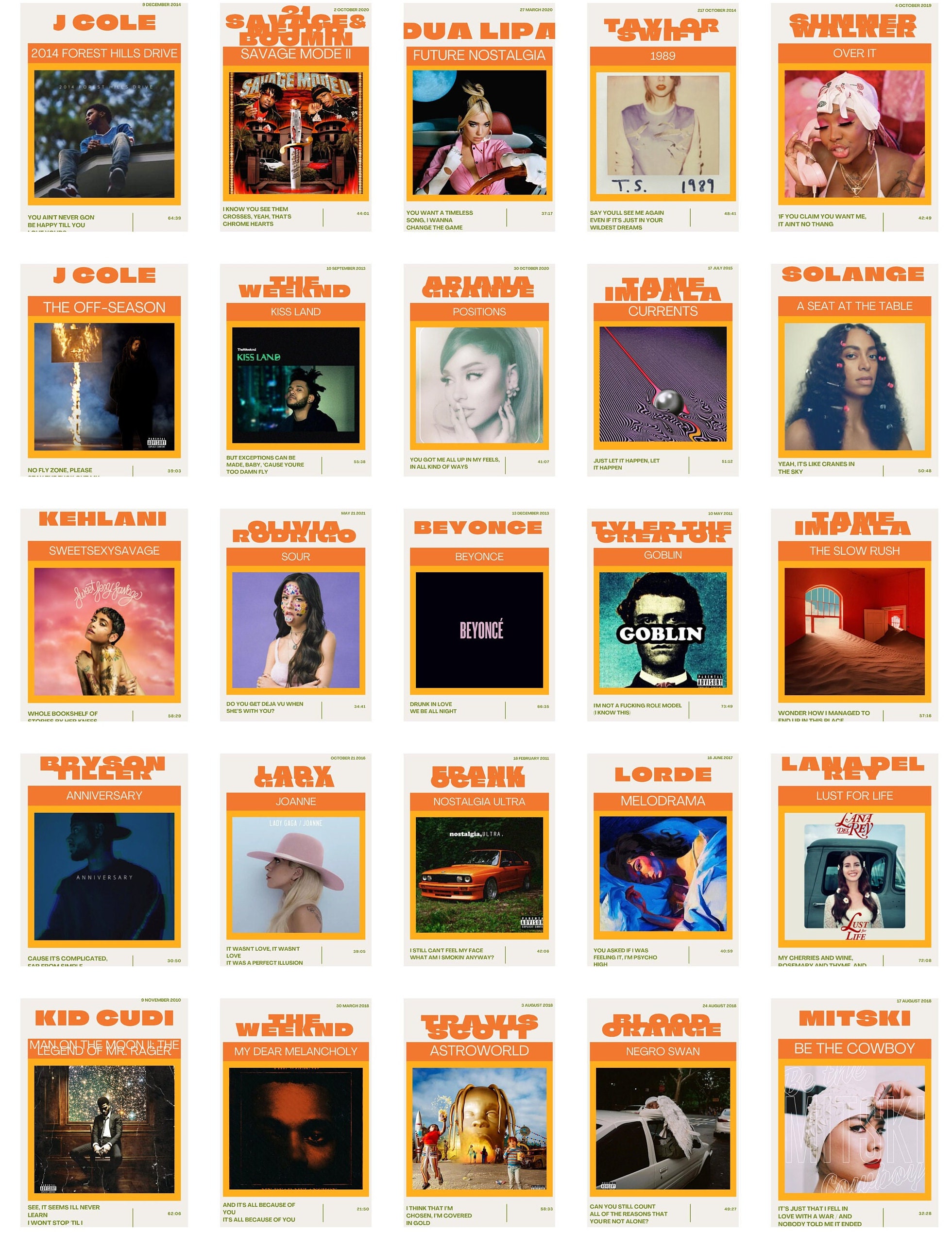 50pcs Aesthetic Album Prints / Printable Album Cover Poster / Printable ...