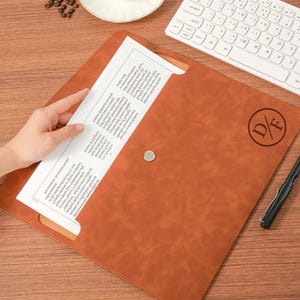 Custom Name Logo Leather Folder Gifts for Men, Personalized Engraved ...