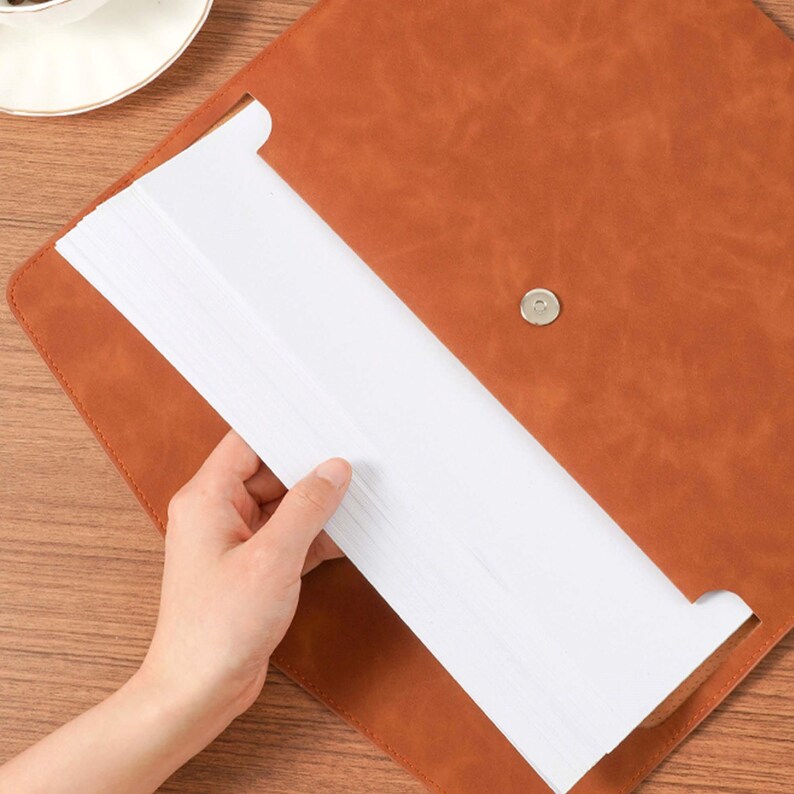 Custom Name Logo Leather Folder Gifts for Men, Personalized Engraved ...