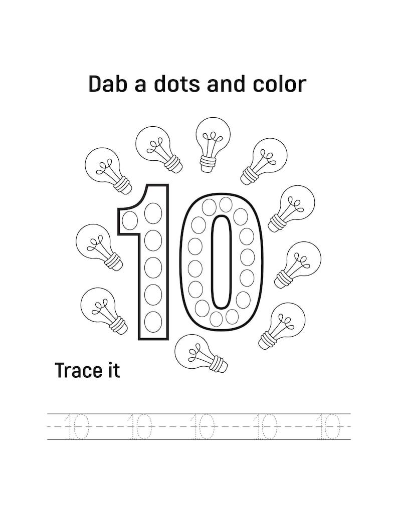 Learn Numbers 1 to 10 – Printable Dot Marker & Tracing Worksheets for ...