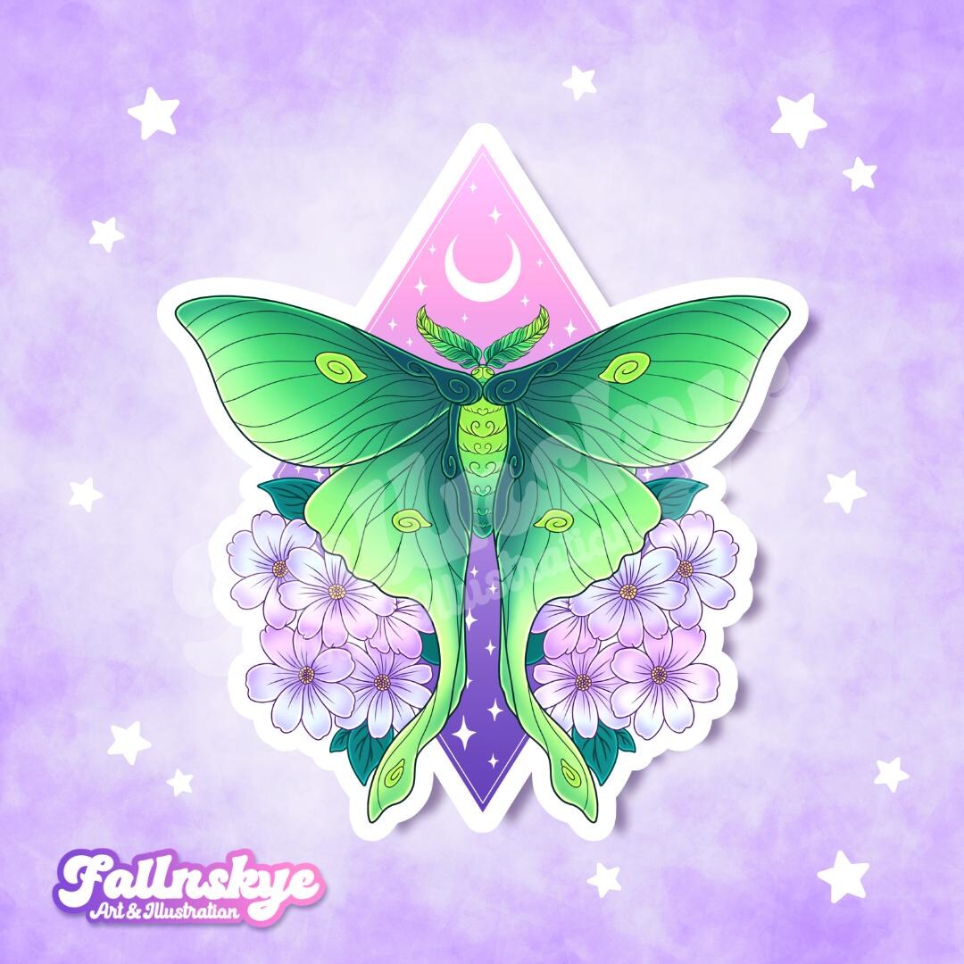 Luna Moth Sticker - Etsy