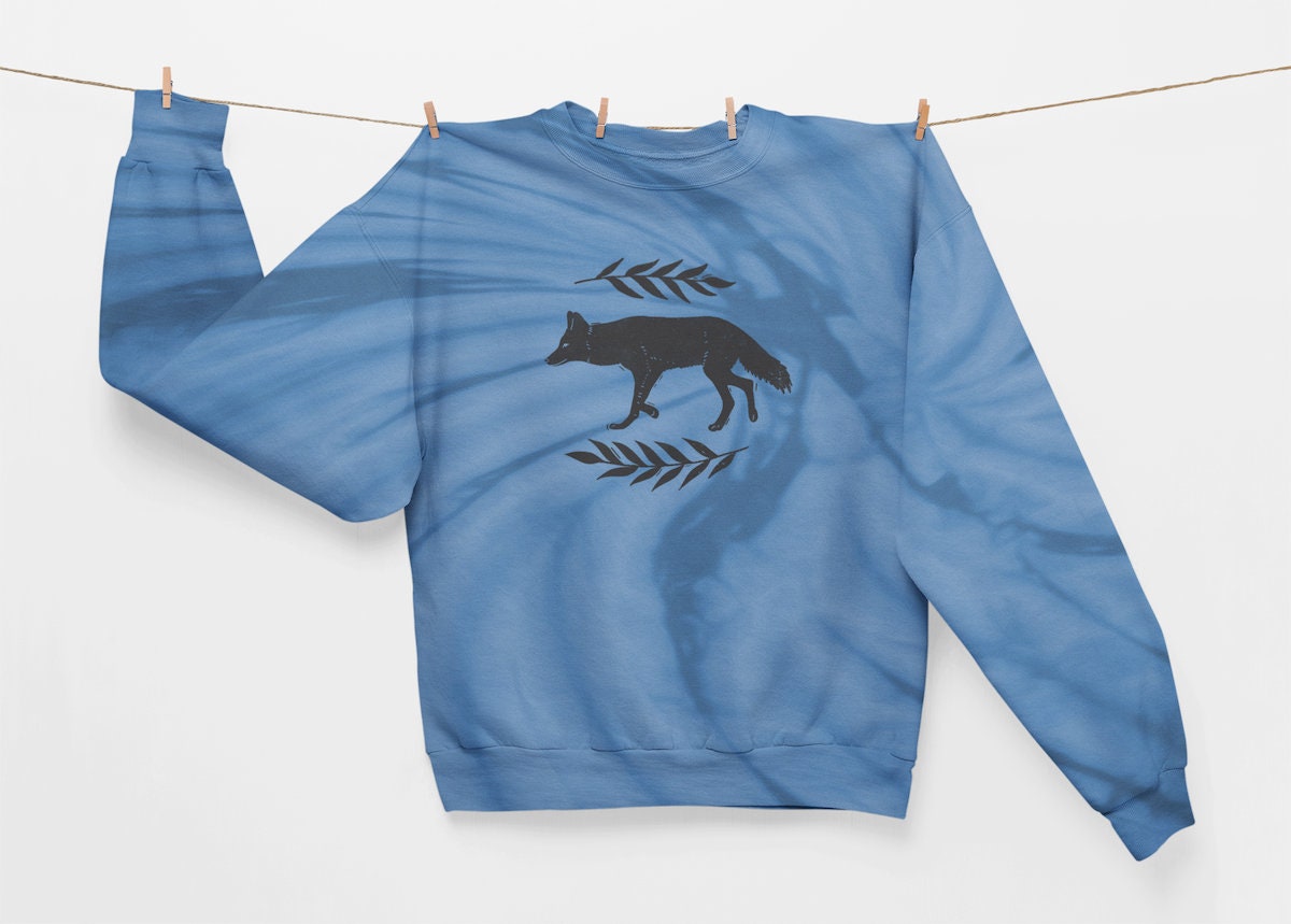 Coyote Black and White Hand Drawn Linocut Style Design, Linocut Print ...