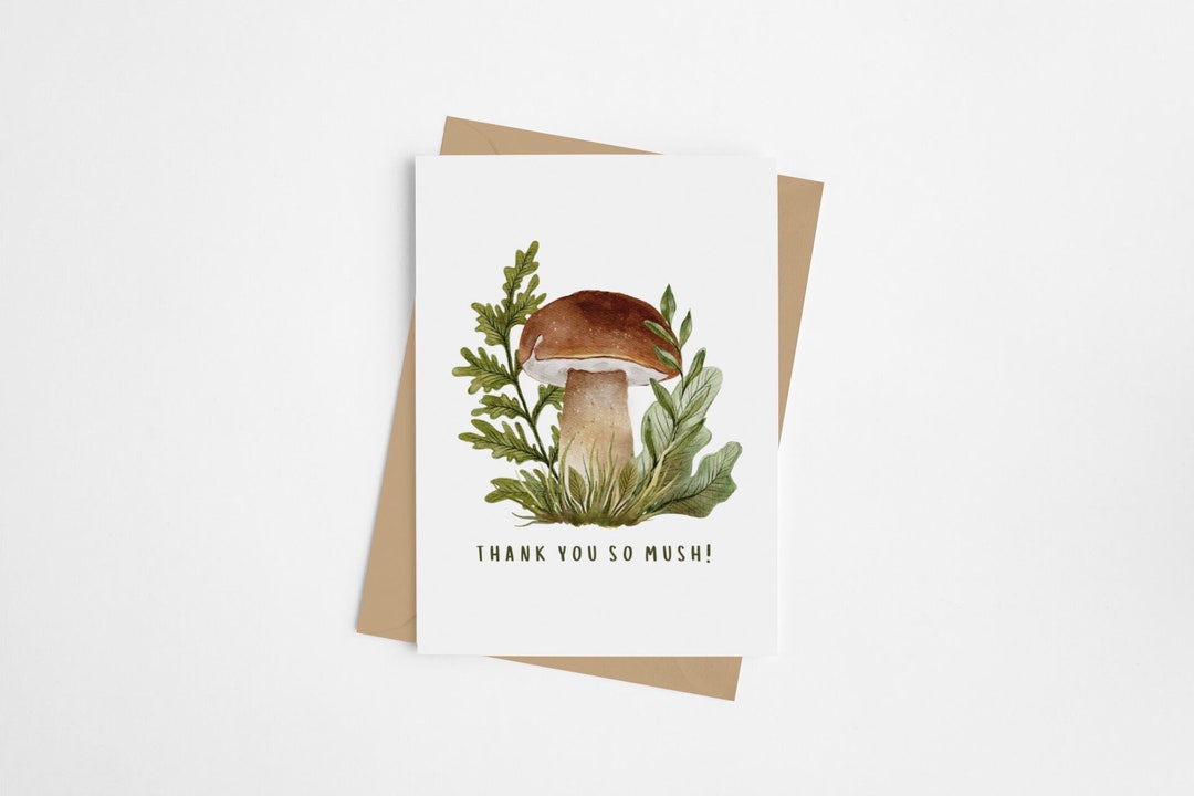Watercolor Mushroom Thank You Cards: Nature-inspired Greeting Cards (7 ...